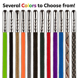 Paracord Planet 550 Paracord Boot Laces Milspec Paracord Boot Lace – Available in 52 and 72 Inch Lengths (54 Inch, Black)