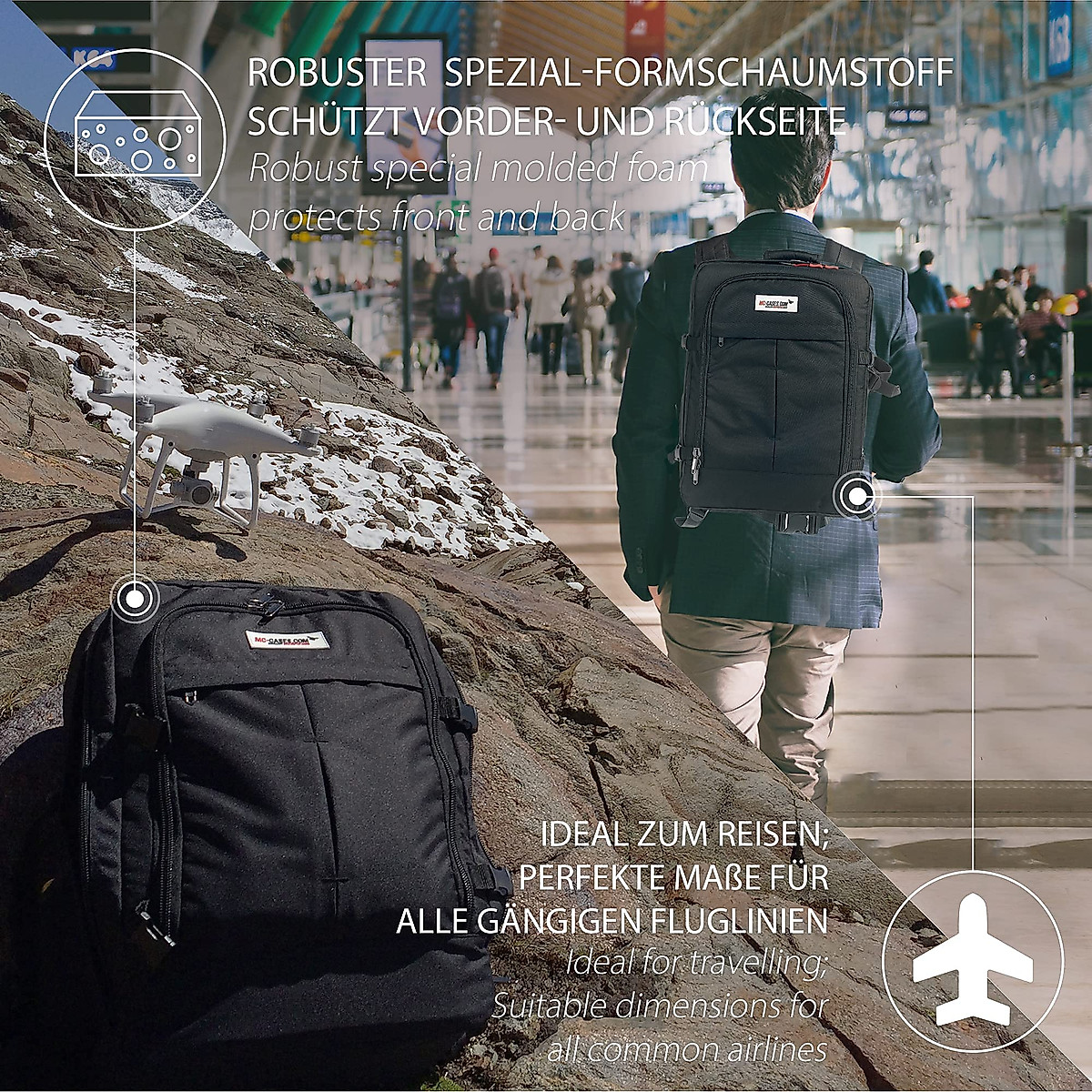 mc-cases Brandnew Backpack for DJI Mavic 3 - Extremely comfortable – lots of space - protected all around