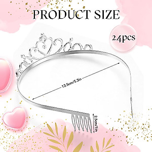 Yuefunny 24 Pcs Crystal Tiara Headbands for Women Princess Headband Silver Crown with Combs Crown Headband for Pageant Bridal Prom Party Gifts(Elegant,Silver)