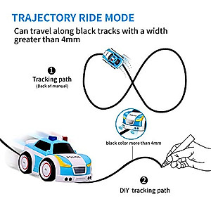 tonason Remote Control Police Toy Car Cartoon Car 2.4GHz Motion Gravity Four Modes with Obstacle Avoidance and Gravity Sensors