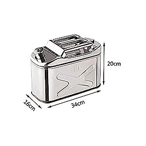 SANDSXZHQ Stainless Steel Gas Can Petrol Diesel Can Portable Stainless Steel Gasoline Tank，with Oil Guide Pipe，10L/20L，for Gasoline and Diesel Gasoline Cans Metal Gas Can (Size : 10L),Multi-colored