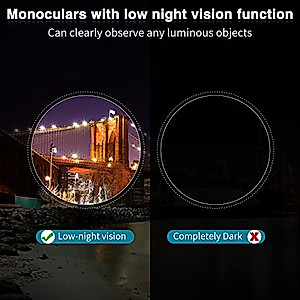 GTSSGTR Monocular Telescope for Smartphone, 12x50 Waterproof, Anti-Fog, Shockproof Night Vision Monocular, with Smart Phone Holder Multi-Function Tripod, for Bird Watching, Camping, Hunting,Hiking