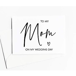To My Mom on My Wedding Day Card For Brides Mother of the Groom Keepsake Gift