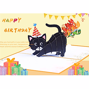 DUBRIX 3D Pop Up Funy Cat Birthday Cards pop up Greeting Cards Happy Birthday gift pop-up card for Animal Lovers, Men, Women, Dad, Husband, Friends, Kids, etc.