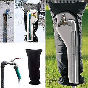 Outdoor Faucet Cover Socks for Winter Freeze Protection, Homsky 28" L x 15"W Large Faucet Covers for Outside, Reusable Outdoor Yard Spigot Cover, Antifreeze Long Water Insulated Faucet Cover Socks
