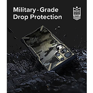 Ringke Fusion-X [Military Design] Compatible with Samsung Galaxy S23 Ultra 5G Case, Camouflage Hard Back Heavy Duty Shockproof Advanced Protective Bumper Cover - Camo Black