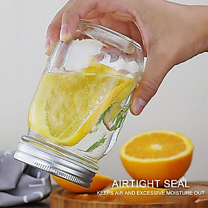 Accguan 16oz Glass Mason Jars with Regular Airtight Lids Ideal for Jam,Honey,Shower/Wedding Favors, Clear, 15 pack