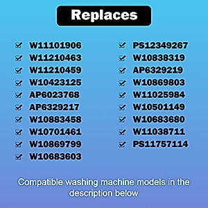 Washer Water Inlet Valve Replaces For Part W11101906 W10883458 AP6329219 W11210463 W10701461 W10869803 fits Whirlpool WTW4816FW2 W10683680 fits Inglis ITW4671EW1 Whirlpool Amana Crosley Maytag