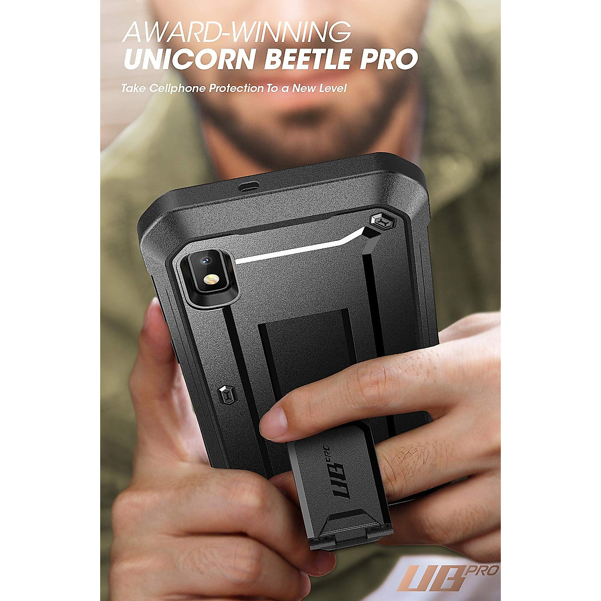 SUPCASE Unicorn Beetle Pro Series Designed for Samsung Galaxy A10e Case(2019 Release), Full-Body Rugged Holster & Kickstand Case with Built-in Screen Protector (Black)