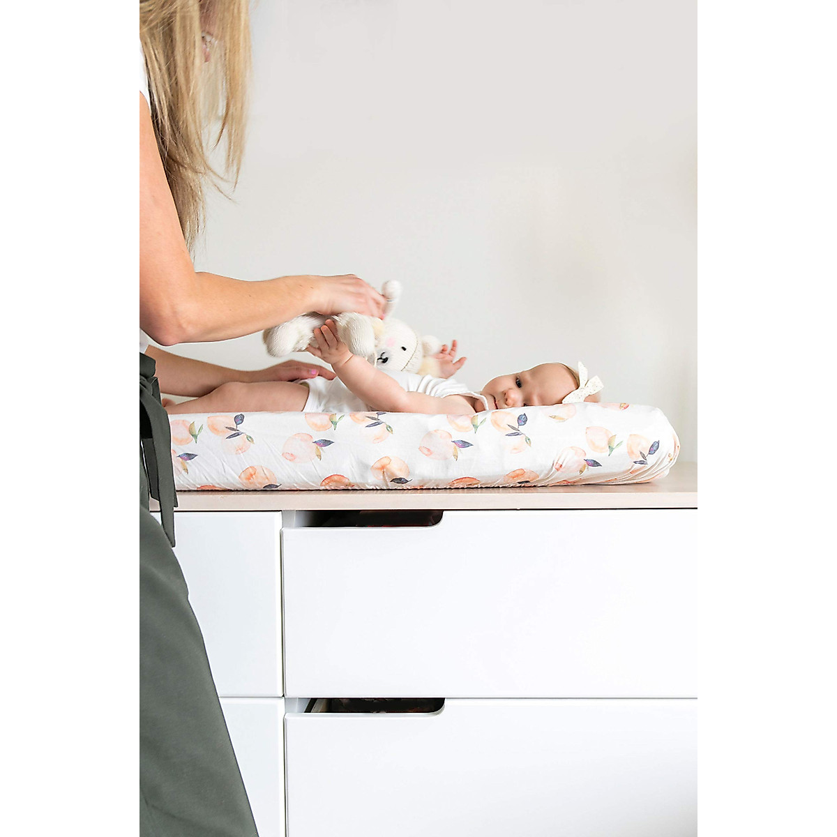 Copper Pearl Premium Knit Changing Pad Cover Soft, Stylish, and Universal Fit for All Standard Diaper Changing Pads, Trendy Design Changing Pad Covers, Caroline