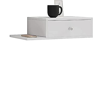 HIGOH Bedside Table Wall Mounted Bedside Table, Floating Bedside Table with Drawer Storage Cabinet for Living Room Bedroom