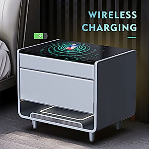 HIGOH Bedside Table Smart Home Side Bed Bedside Table Furniture Bedside Table Bedside Table with Drawers