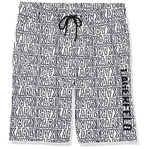 Karl Lagerfeld Paris Men's Mesh Lightweight Short, Black/White