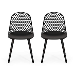 Christopher Knight Home Delora Outdoor Dining Chair (Set of 2), Black
