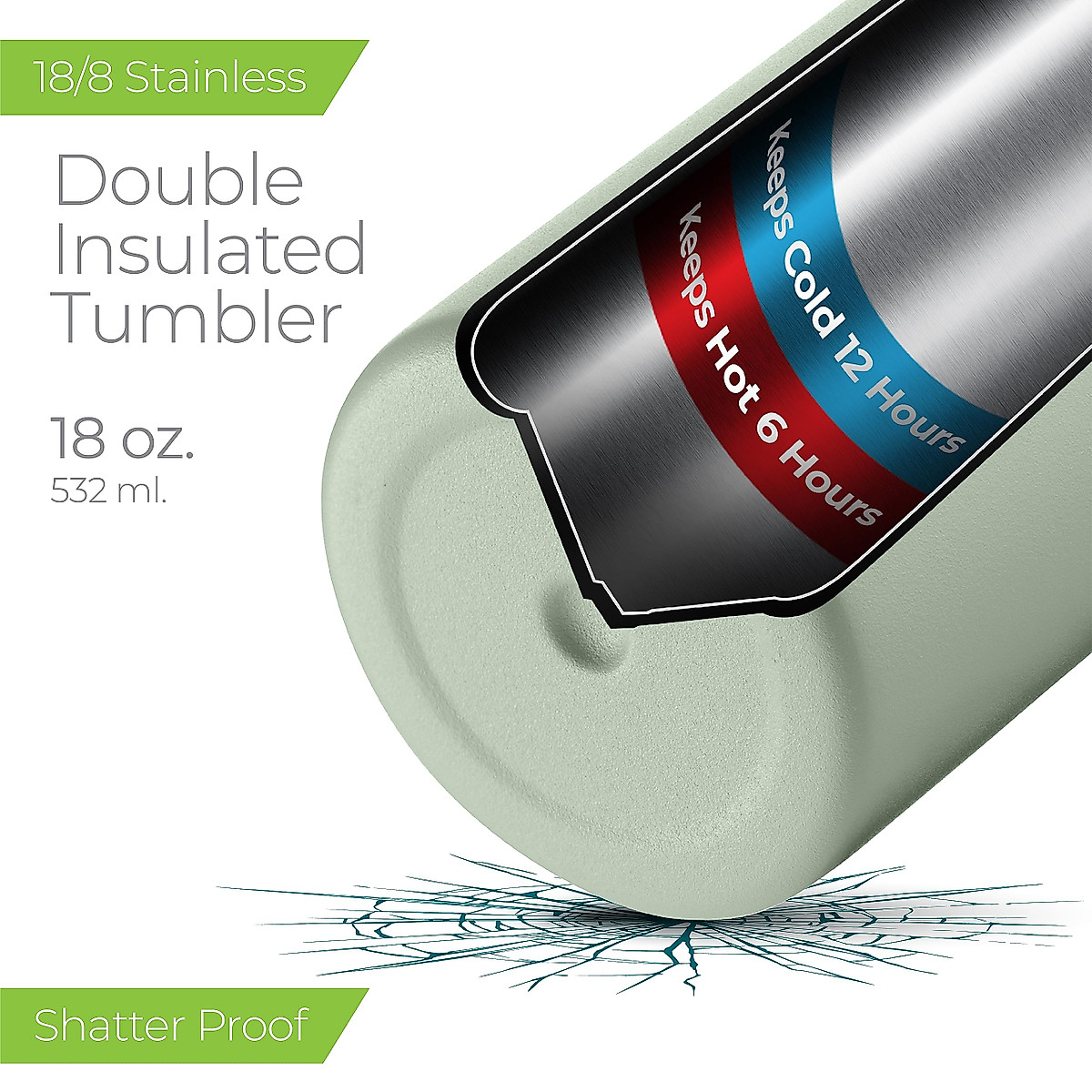 SIPX™ Triple-Insulated Tumblers - 18 Oz. Slim Modern Tumbler With Lid, insulated Cup Keeps Hot For 12 Hours, Stainless Steel Tumbler Made Of Sustainable Material, Coffee Travel Mug For Home & Office