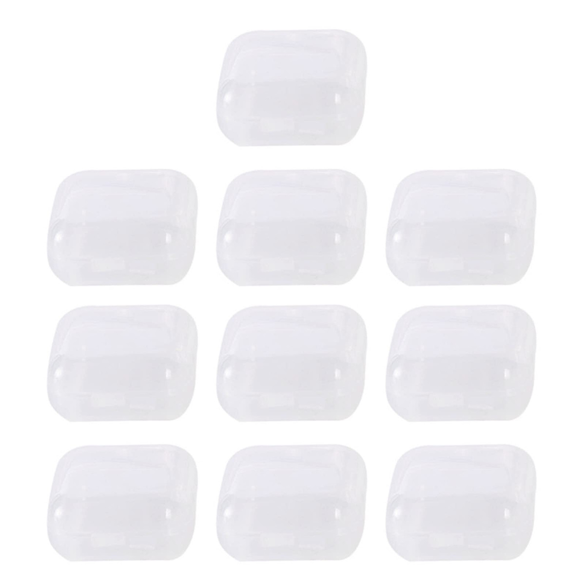 10Pieces/Set Mini Square Storage Containers Box Clear Earplugs Storage Holder for Tiny Bead Jewelry Plastic Earring Box Mini Clear Organizer Box Container Bins