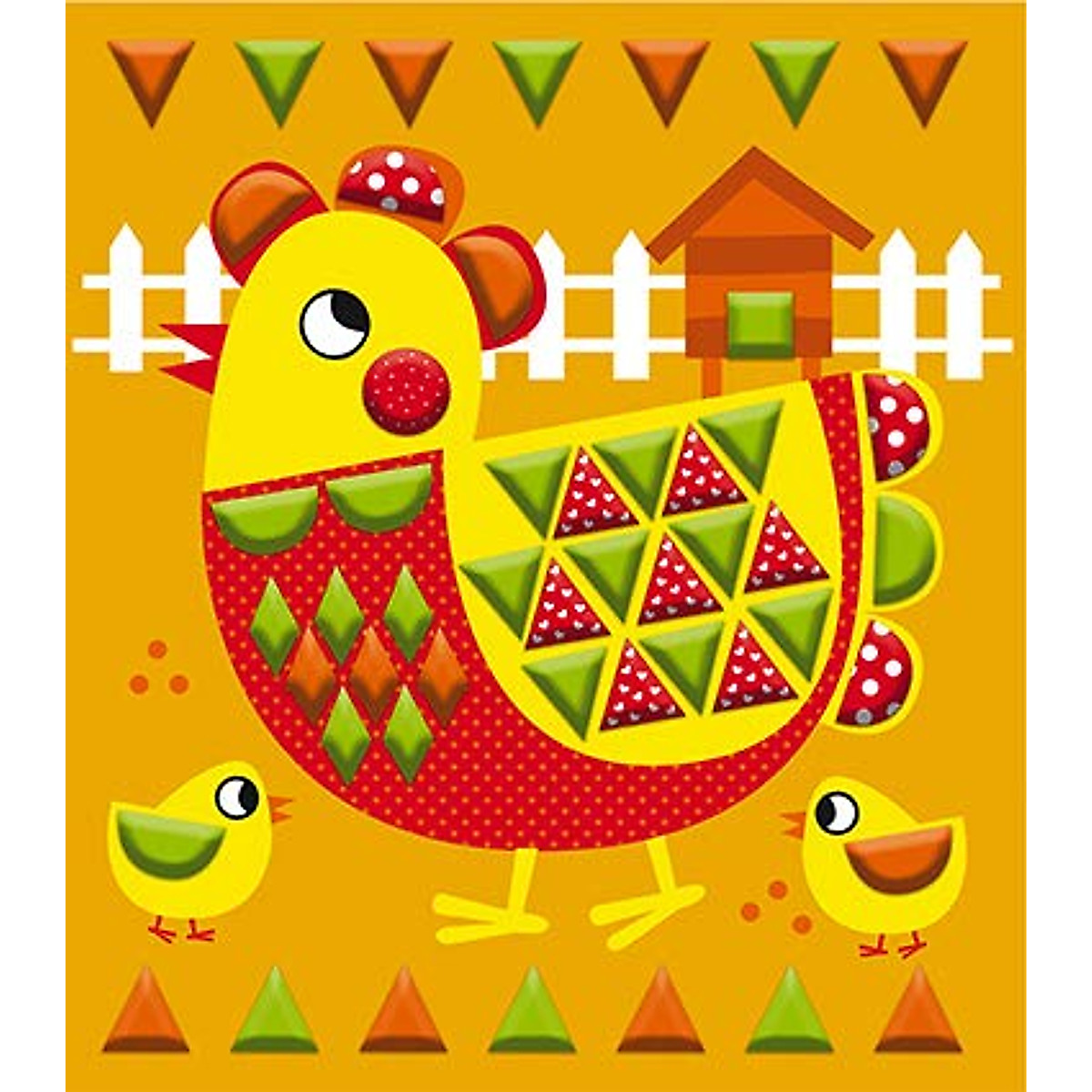 Janod Crafts – No Mess No Glue Foam My First 3D Animal Sticker Mosaic Picture Kit – Creative, Imaginative, Inventive, and Developmental Play - STEAM Approach to Learning – Ages 3-8+