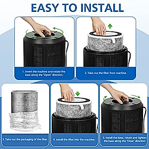 HC502 HP202 Air Purifier MAX Filter with True HEPA Compatible with Shark HC502 & HP200 Series HP202 HP201, HP302 & HP232, Cleans up to 99.97% of particles, Part # HE2FKBAS, # HE2FKBASMB, 1 Pack