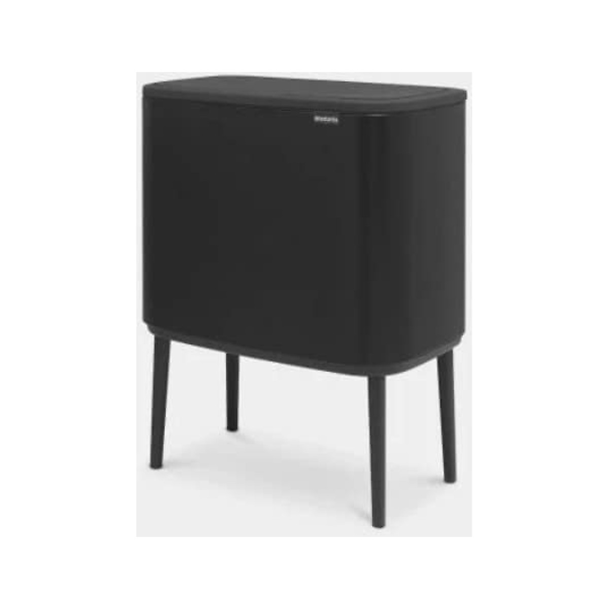Brabantia Bo Trash Can - 1 x 9.5 Gal Inner Bucket (Matt Black) Waste/Recycling Garbage Can, Removable Compartment