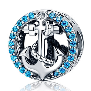 Sunflower Dangle Charm Bead Fit for Pandora Charms Bracelet Nautical Anchor Crystal Charm fit Charms Bracelets