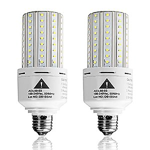 ZP 2-Pack Led Light Bulb 400W Equivalent 6250 Lumen 5000k Cool Daylight White E26/E27 Medium Base 50W Led Corn Light for Outdoor Indoor Lamp Area Garage Warehouse Workshop Street Backyard New Upgrade