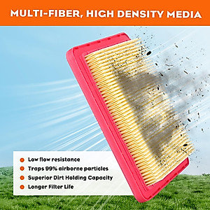 Hipa 17211-ZL8-023 Air Filter for Honda GCV160 HRX217 HRR2169VKA GCV190 HRR216 GC190 GC160 HRX217VKA HRR216VKA Husqvarna HU700F 7021P HU700H TB130 Lawn Mower (6Pack)