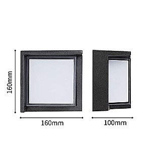 WXJLYZRCXK Novelty Wall Lamp, Outdoor Wall Lamp Led Courtyard Square Exterior Aisle Waterproof Balcony Terrace Modern Creative Home Garden Wall Lamp 16 16 cm Black