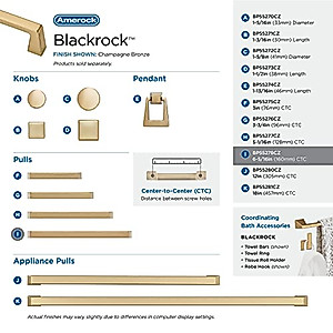 Amerock | Cabinet Pull | Champagne Bronze | 6-5/16 inch (160 mm) Center to Center | Blackrock | 1 Pack | Drawer Pull | Drawer Handle | Cabinet Hardware