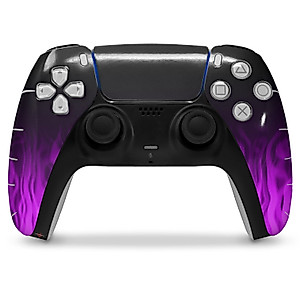 WraptorSkinz Skin Wrap compatible with Sony PS5 DualSense Controller Fire Purple (CONTROLLER NOT INCLUDED)