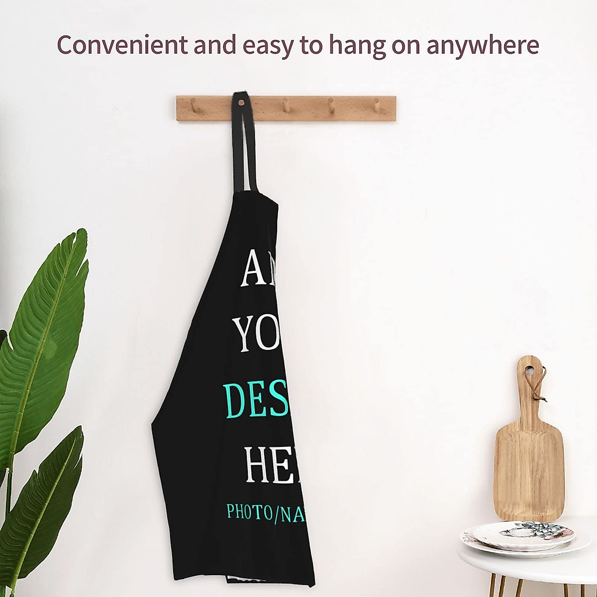 Personalized Apron for Women Custom Add Your Own Name Text Logo Photo Chef Kitchen Aprons Waterproof Cooking Adjustable Tie Apron Great Household Gifts for BBQ Grill Baking Unisex