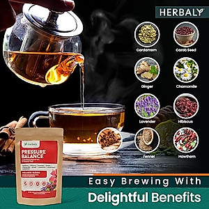 Herbaly Heart Functional Tea - 9 Superherbs - Natural, Organic, Non-GMO, Caffeine-Free, Sugar Free - 1 Pack, 30 Pyramid Tea Bags