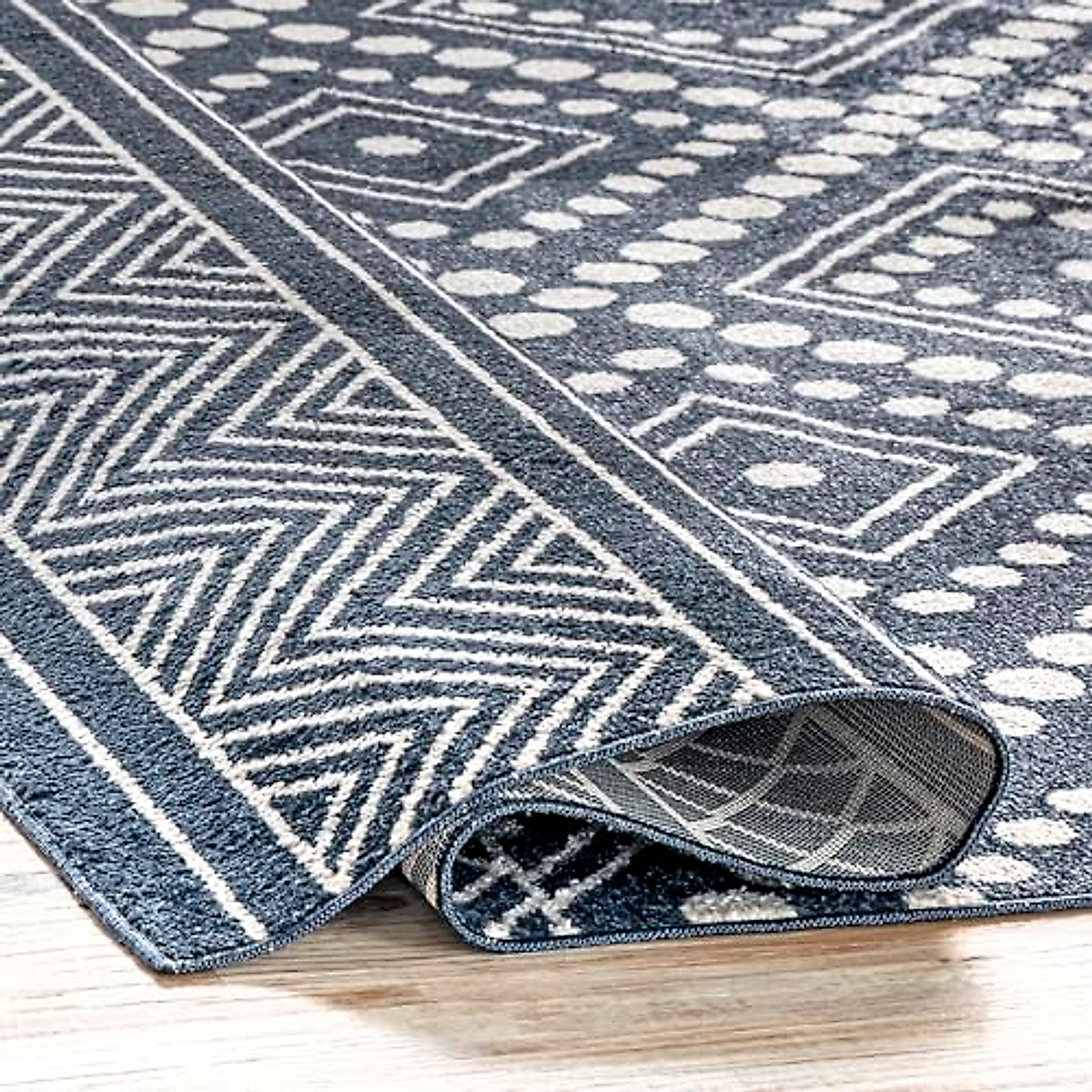 nuLOOM Phyllis Machine Washable Diamond Trellis Accent Rug, 3x5, Blue