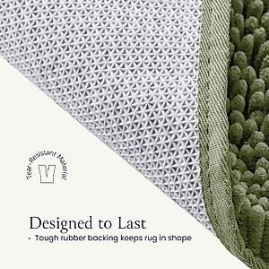 2 Piece Bathroom Rugs Bath Mat Set - Soft Plush Chenille Shower Mats for Bathroom Durable Bath Rug with Rubber Backing, Ultra Absorbent Bath Rugs, Bathtub Mat, Bathroom Rug Mats - 30x20 + 24x17 Inch