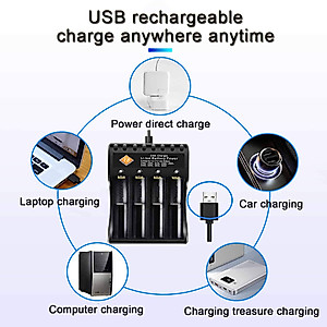 18650 battery Charger，4-Slot Intelligent Battery Charger for 3.7V Li-ion 3.7V Li-ion 18650,26650,18500,18350,16650, 16340 Rechargeable Battery(no battery)