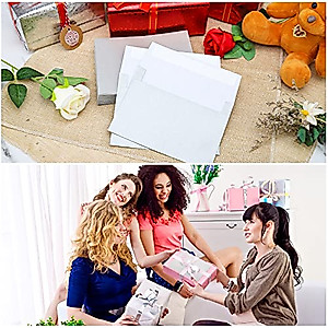 100 Pack Silver A7 Envelopes with 5 x 7 Card Envelopes Bulk Self Adhesive Seal Envelopes Invitation Envelopes for Weddings Invitations Birthday Baby Shower Metallic Silver Envelopes