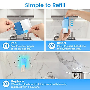 15 Pack Refill Cartridges Compatible with Raid Essentials Flying Insect Light Trap, Extra Sticky Refill Cartridges for Stem Flying Insect Light Trap for Effective Pest Control, Odorless and Pet Safe