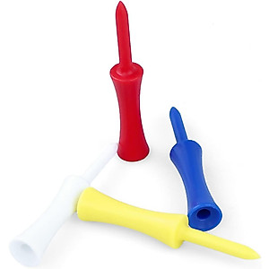 Zivisk Golf Tees Plastic 100 Count 2-3/4 inch Tall Step Down Tees Golf - Mixed Color