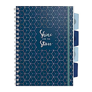 Pukka Pad, 5 Subject Spiral Notebook 3-Pack with Repositionable Dividers - 200 Pages of 80GSM Paper with Perforated Edges, Great for Office, Planning, Staying Organized, Glee, B5-7 X 10in