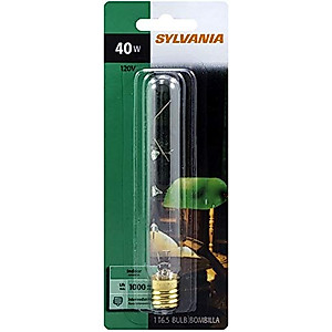 Sylvania 18152 40-Watt Clear Tubular Intermediate Base Incandescent T6.5 Bulb 1 Count (Pack of 1)