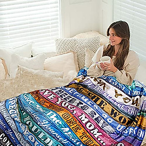 Gifts for Mom from Son or Daughter for Birthday, Christmas, Mom Throw Blanket 50"x60", Snuggly Soft Unique Lamb Plush Mother Blanket Filled with Words to Say Love You Mom Gifts for Women