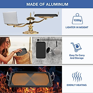 DOBADN Stove Top Flat Griddle, 18'' x 10'' Nonstick Double Burner Griddle Pancake Griddle for Gas Grill or Electric Stovetop, Aluminum