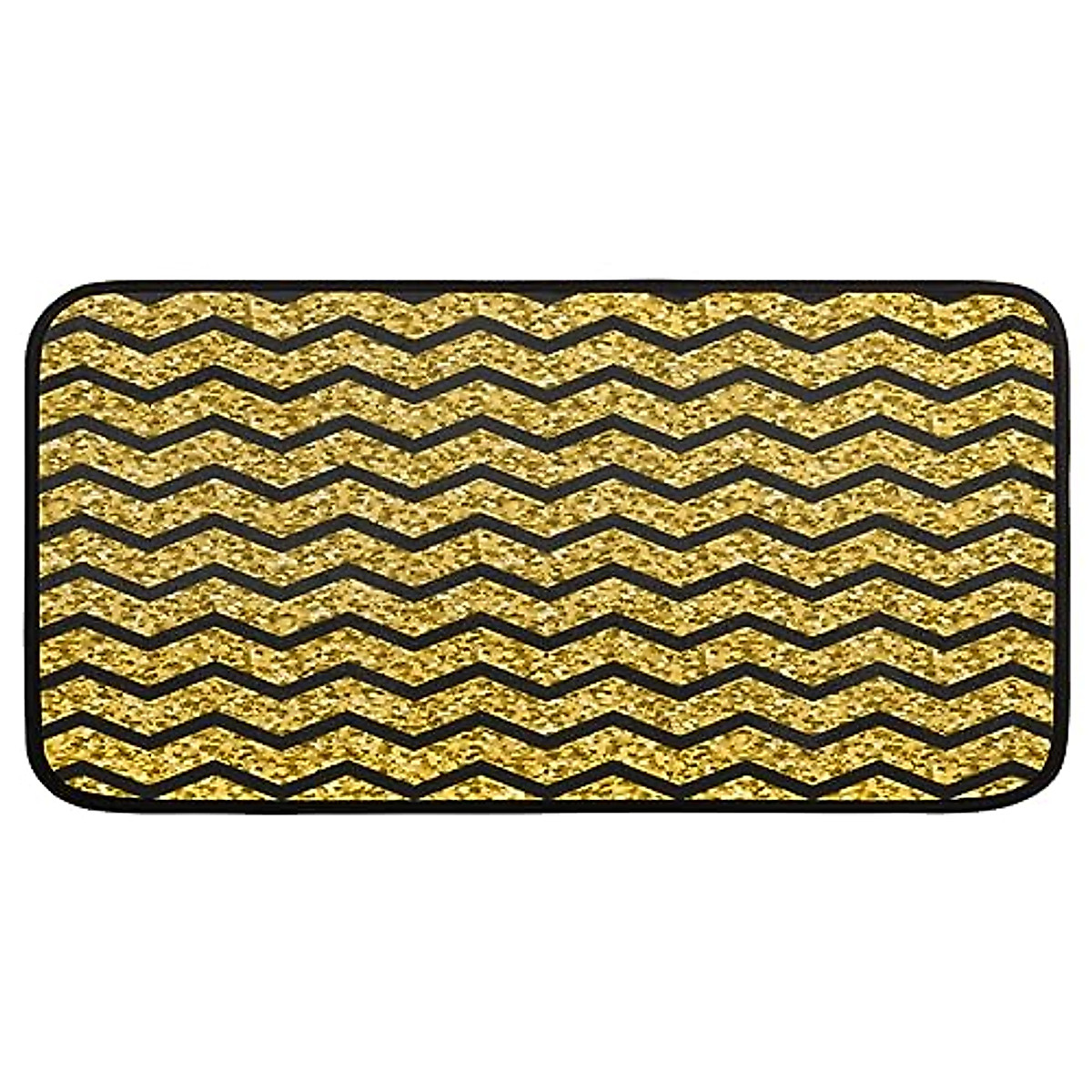 Gublec Black Ripple Kitchen Mats Cushioned Anti Fatigue Kitchen Rugs Non Slip Washable Floor Mats for Home Office Sink Laundry 39 x 20 Inch