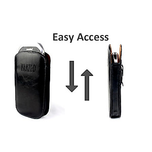 Zebra TC77 TC70 Scanner Leather case, Yanzeo Sturdy Portable Bag, Suitable for Zebra TC75, TC21, TC51, TC52, TC72, TC77, Handheld Barcode Touch Mobile Data Terminal, Bracket with Metal Clip