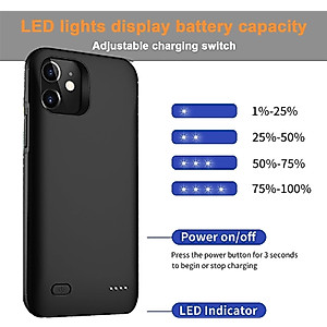 iCatchy Battery Case iPhone 12 Mini(5.4 inch), Large Capacity 8200mAh Ultra-Thin Portable 2-in-1 Charging and Protection Battery case,Compatible with iPhone 12 Mini Extended Battery Charger case