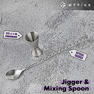 Wepikk Cocktail Shaker Boston Shaker Set Mixology Travel Bartender Kit Portable Bar Tools Carry Bag Stainless Steel 20oz & 24oz Tins Jigger Muddler Strainer Mixing Spoon Martini Margarita Mojito