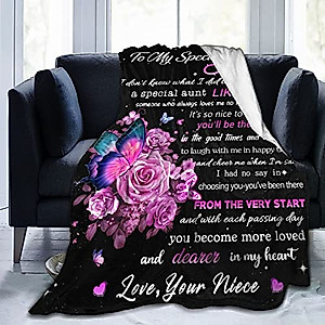 AJIIUSV for Aunt to My Aunt Blanket from Niece Birthday Gifts for Aunt Throw Blankets Gratitude Flannel Blanket Women's Day Gifts 50"x60"