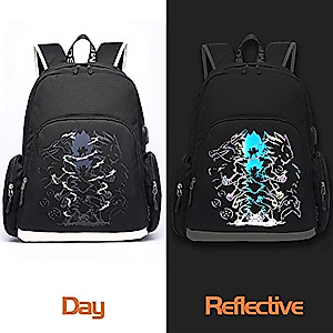 ABTXB DBZ Luminous School Backpack Reflective Backpack for School and Sport, Multicolor, 18.9 x 14.1x 7.8 inches