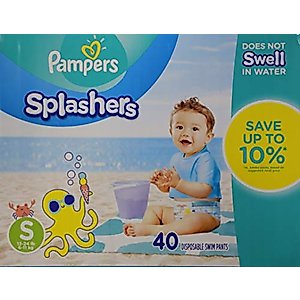 Swim Diapers Size 3 (13-24 lb) - Pampers Splashers Disposable Swim Pants, Small, Pack of 2 (Twinpack), 20 Count