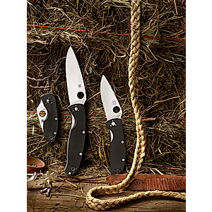 Spyderco Resilience Folding Pocket Knife with 4.20" 8Cr13MoV Stainless Blade and G-10 Handle - PlainEdge - C142GP