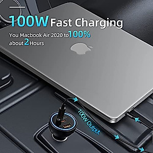 160W USB C Car Charger, Baseus Type C Car Charger, QC5.0 PD3.0 PPS 3 Ports Super Fast Charging Car Phone Charger Adapter for iPhone 14 13 12 Pro, Samsung S22 S21 iPad MacBook Pro Air Laptop Steam Deck
